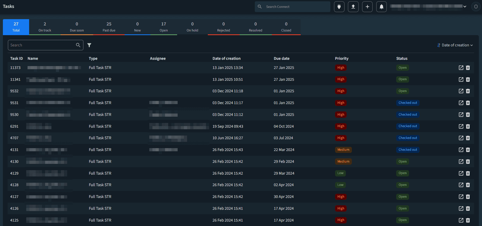 Connect Docs :: Managing tasks